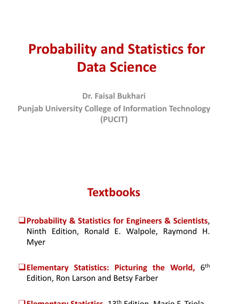 Probability and Statistics For Data Science | PDF | Probability ...
