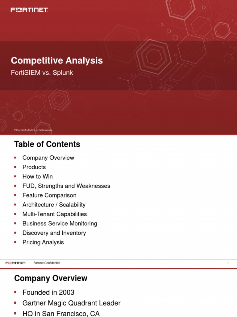 Competitive Analysis: Fortisiem vs. Splunk | PDF | Analytics | Computer Network