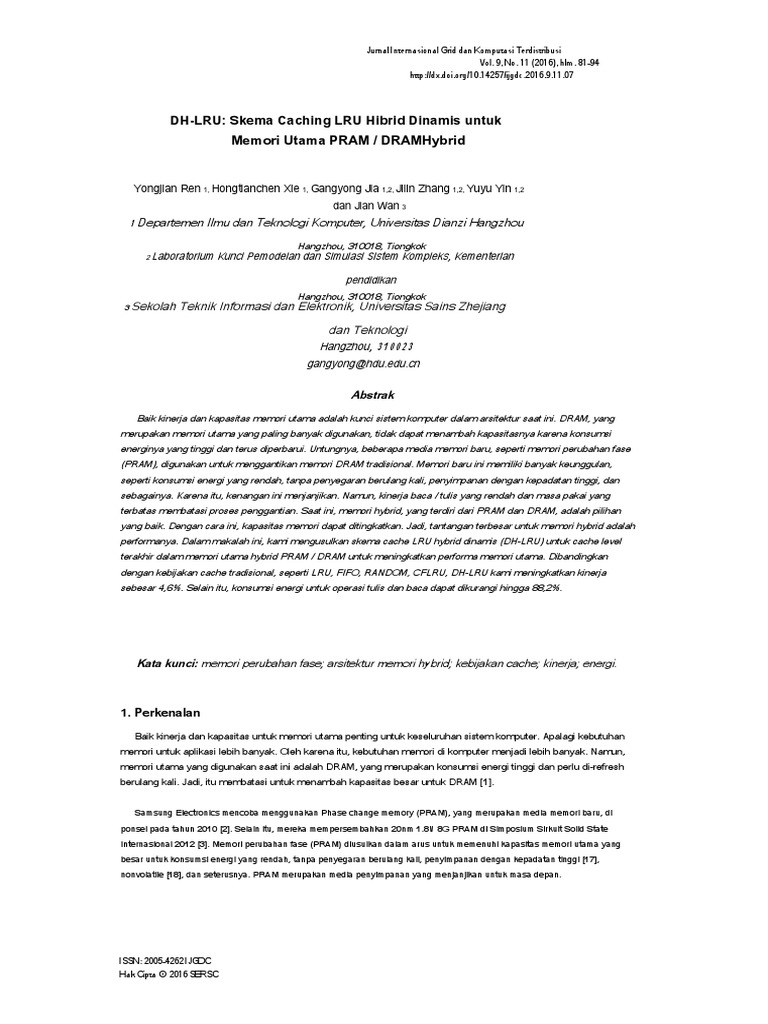 DH-LRU Dynamic Hybrid LRU Caching Scheme For PRAM DRAM Hybrid Main ... DH-LRU Dynamic Hybrid LRU Caching Scheme For PRAM DRAM Hybrid Main ...