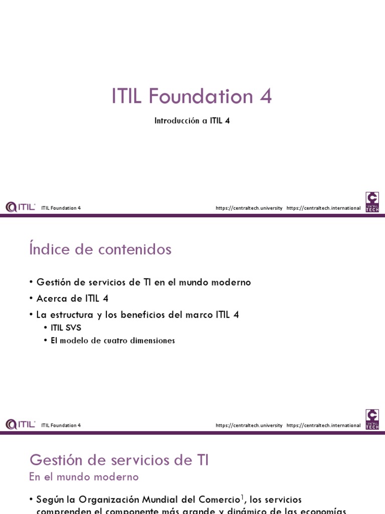 Introducción a ITIL 4 y su marco | PDF | Itil | It Service Management