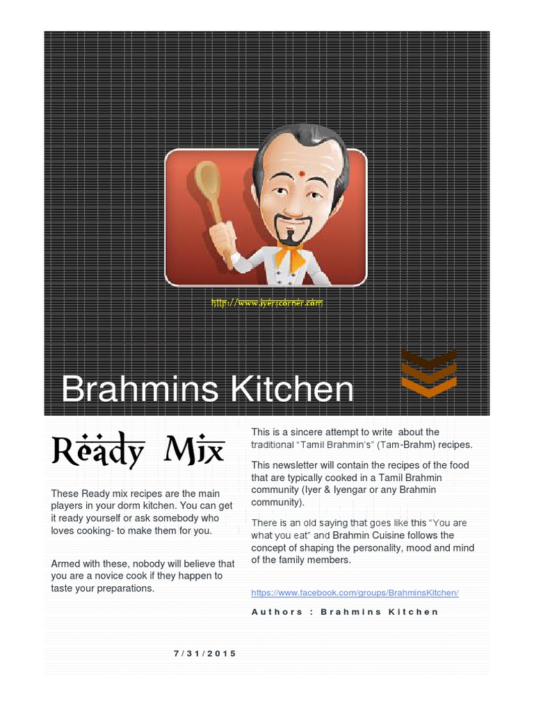 Traditional Tamil Brahmin Recipes | PDF | Curry | Chili Pepper