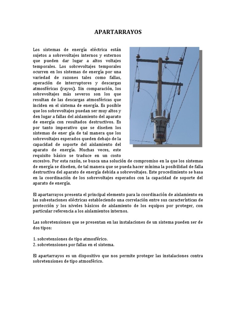 APARTARRAYOS | PDF | Electromagnetismo | Transformador