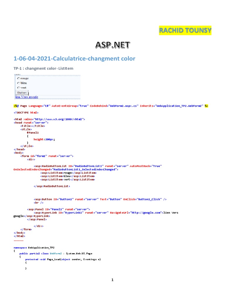 1-06-04-2021-Calculatrice-Changment Color: Rachid Tounsy | PDF | Parameter (Computer Programming ...