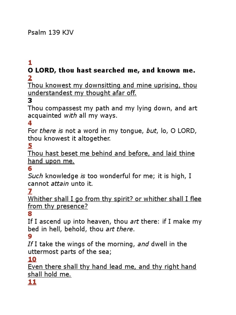 Psalm 139 | PDF