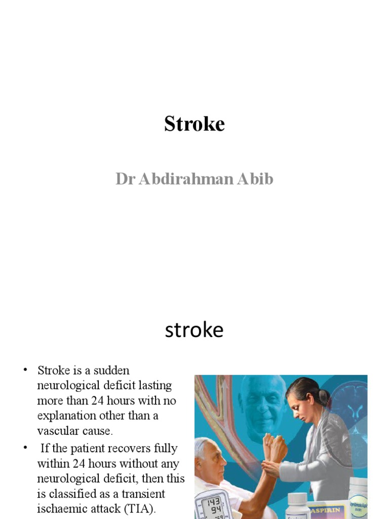 Stroke Lecture | PDF | Stroke | Ischemia