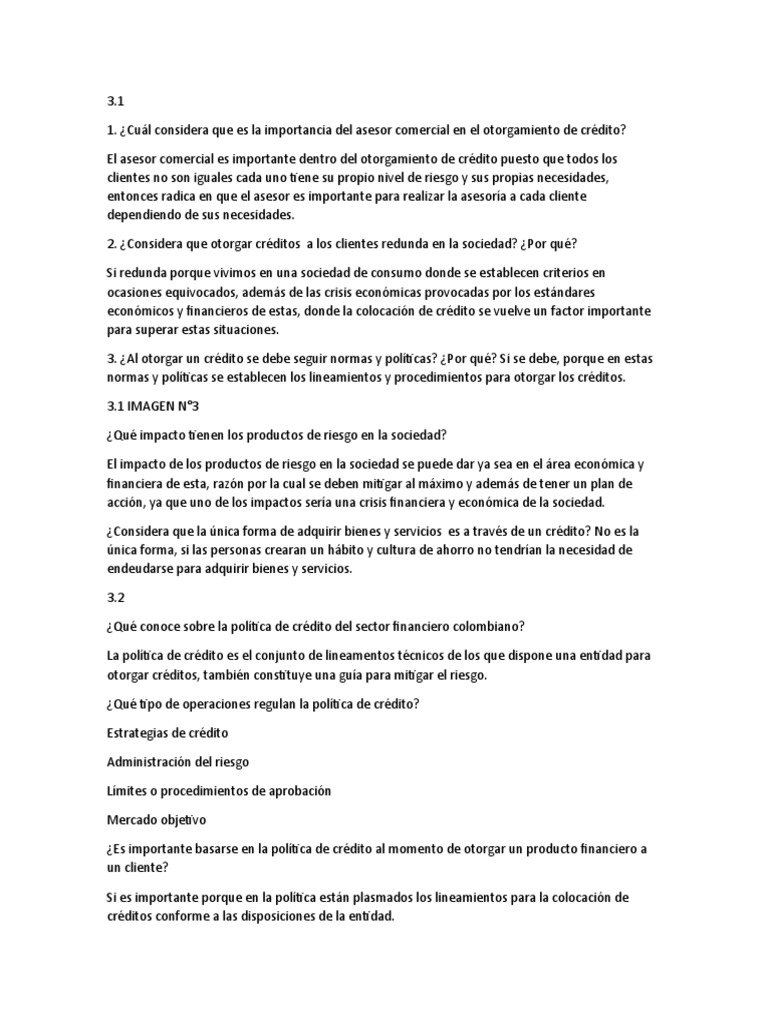 Importancia del Asesor Comercial en Créditos | PDF | Riesgo crediticio ...