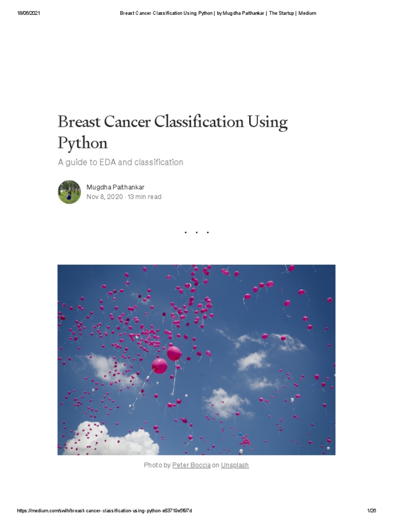 Breast Cancer Classification Using Python | PDF | Receiver Operating ...