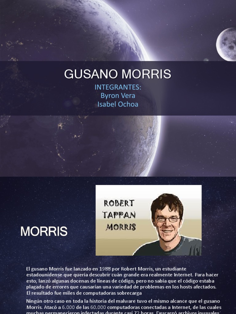 Gusano Morris: Impacto y Prevención | PDF | Edad de información | Archivo de computadora