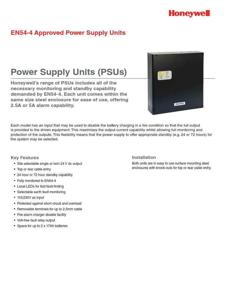 EN54-4 Approved Power Supply Units | PDF | Power Supply | Battery Charger