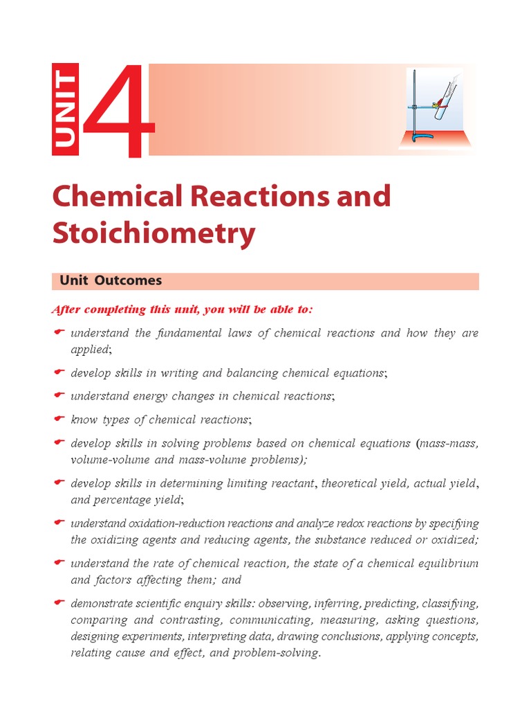 Grade 9 Unit 4 | PDF | Stoichiometry | Chemical Reactions