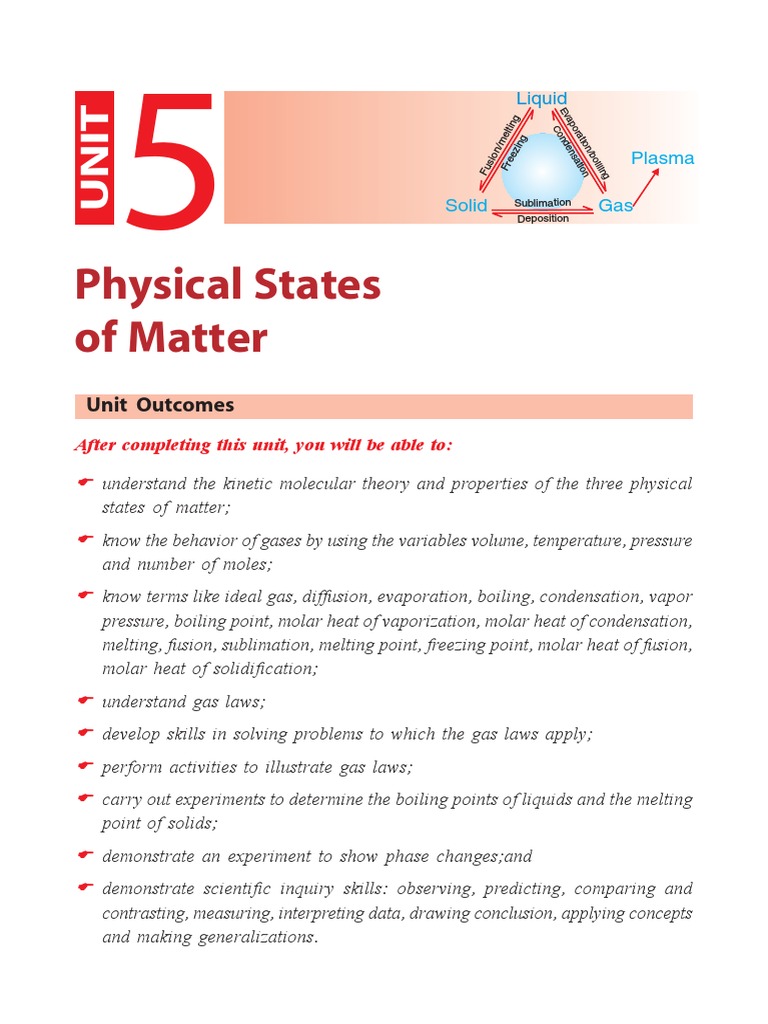 Grade 9 Unit 5 | PDF | Gases | Liquids