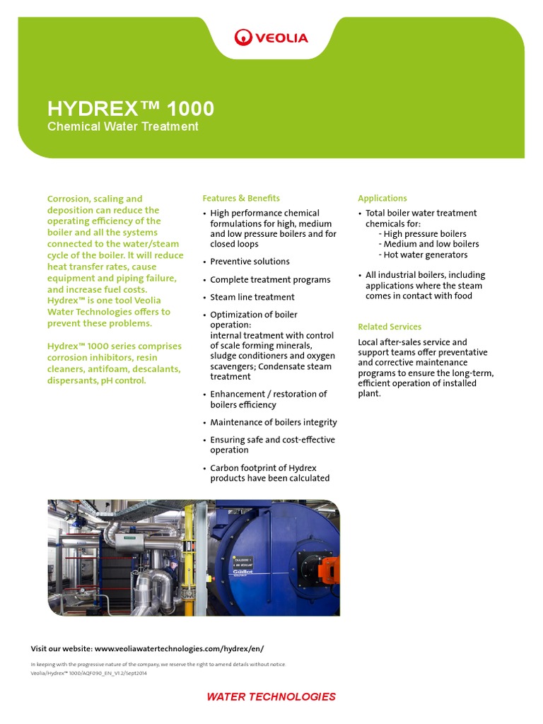 Hydrex 1000 DTSHT | PDF | Water Treatment | Boiler