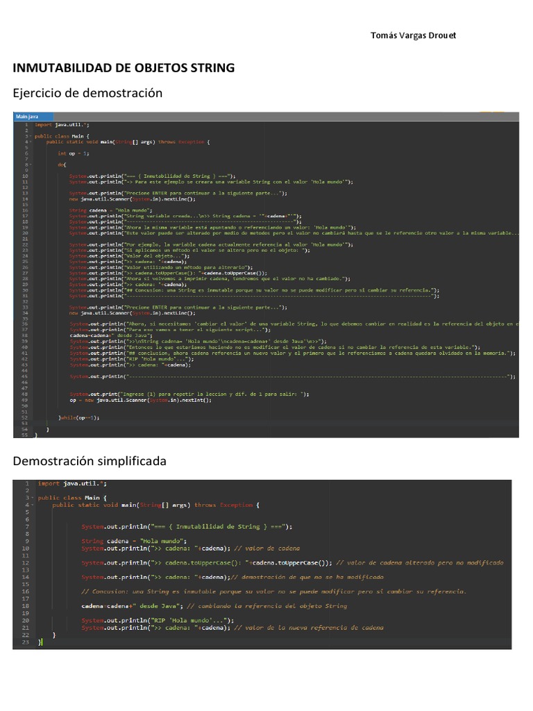 Inmutabilidad de Objetos String | PDF