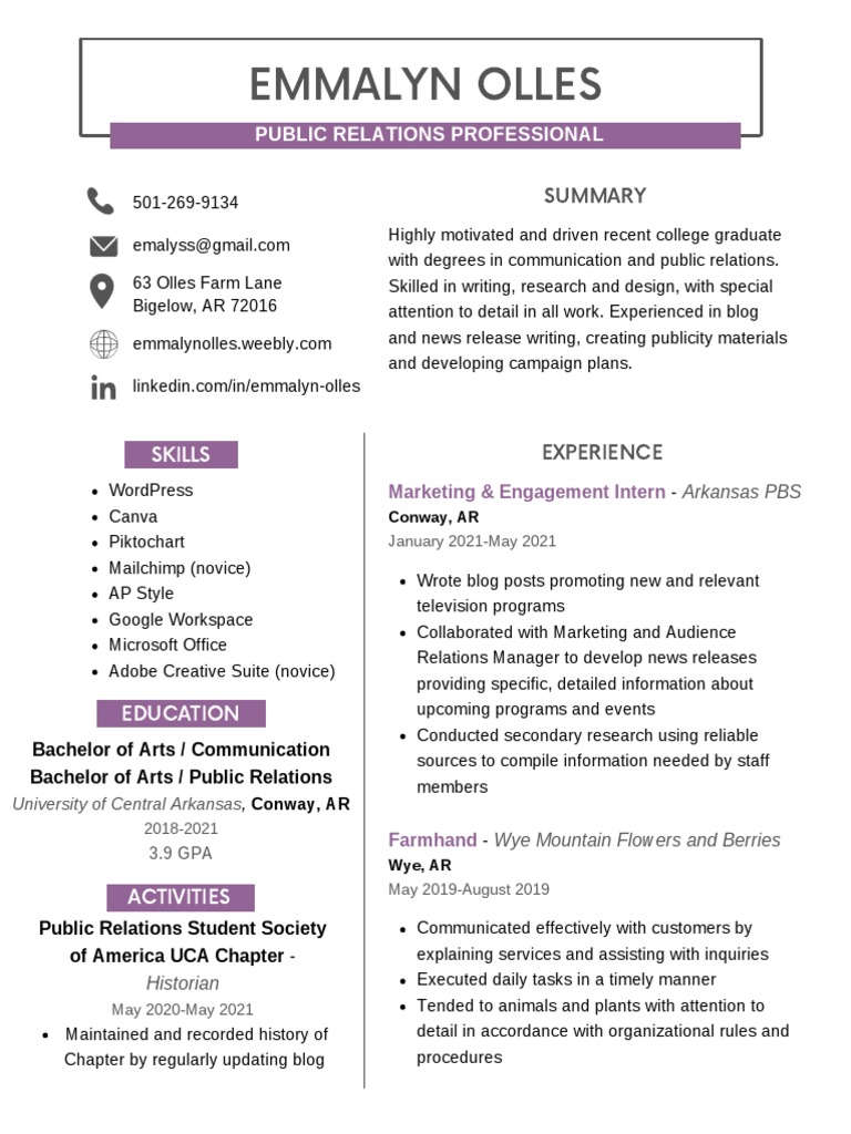 Emmalynolles Resume2021 | PDF | Blog | Cognition