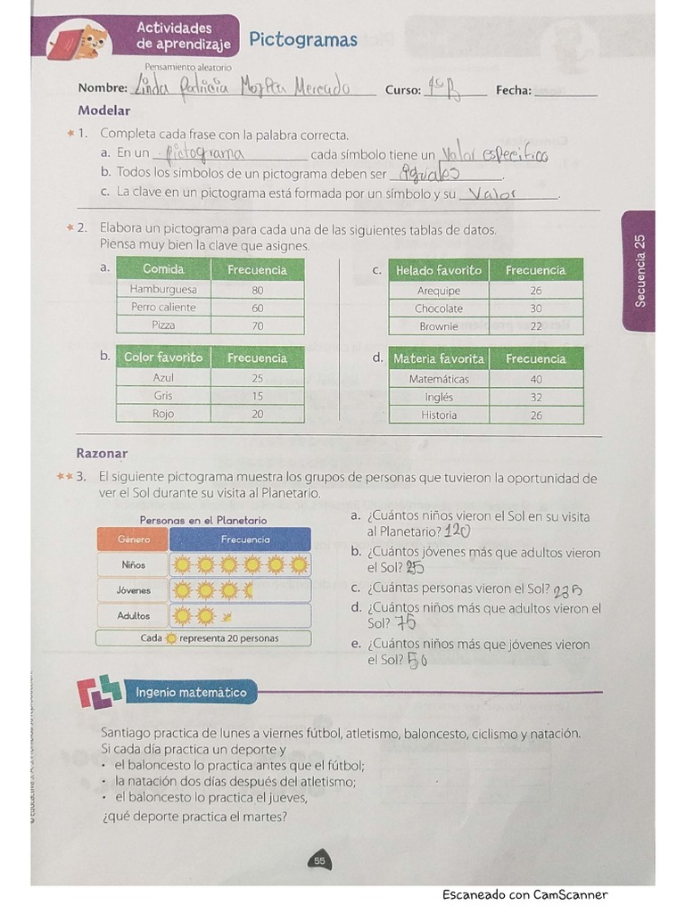 Pag 55 Pictogramas Linda Mojica 4B | PDF