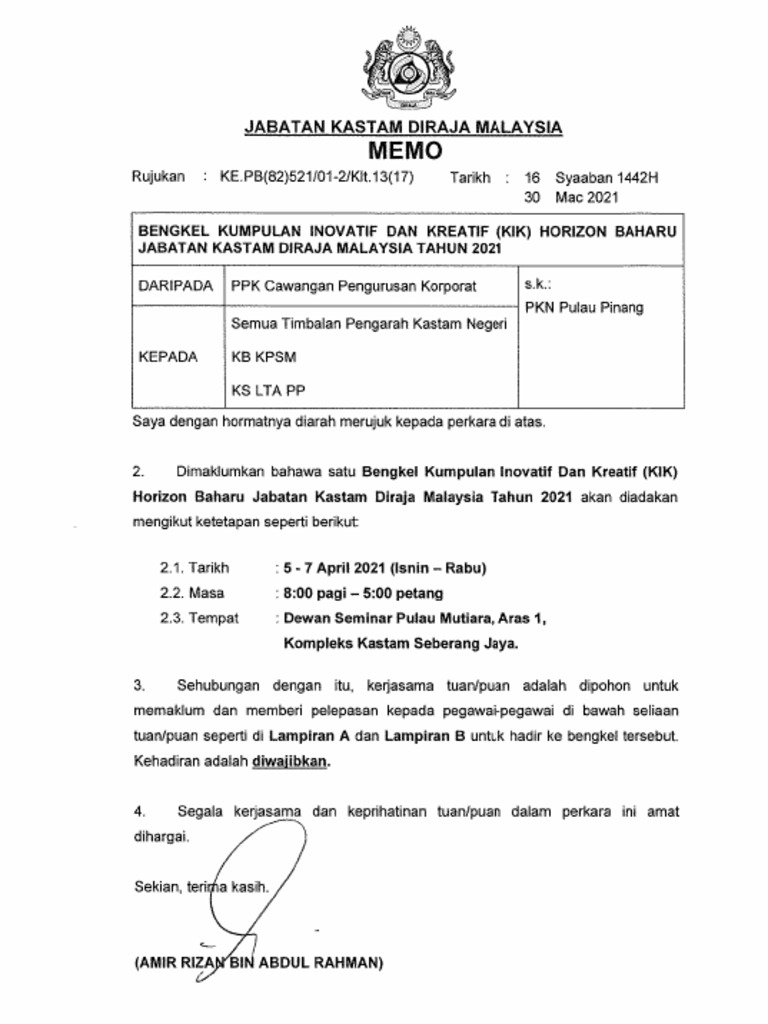 Bengkel Kik Horizon Baharu JKDM Tahun 2021 | PDF