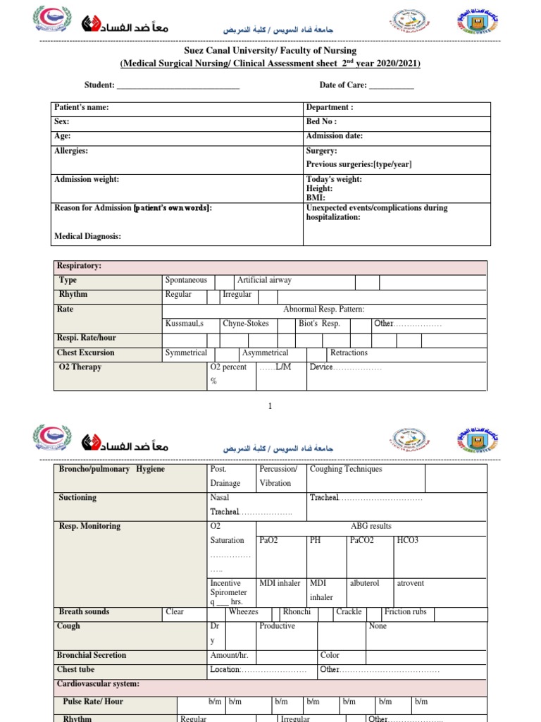 Suez Canal University/ Faculty of Nursing (Medical Surgical Nursing ...