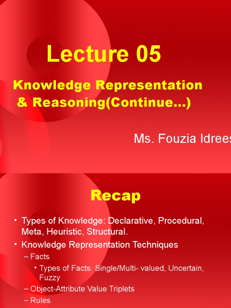 Artificial Intelligence Knowledge Representation Lecture 05 | PDF ...