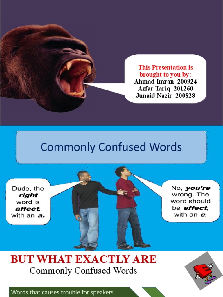 Commonly Confused English Words Guide | PDF | Verb | Syntactic ...