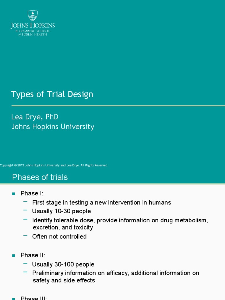 1 - Types of Trial Design | PDF | Phases Of Clinical Research ...