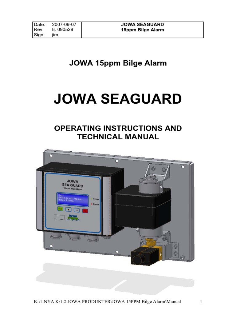 Manual JOWA SEAGUARD Rev8-120103 | PDF | Liquid Crystal Display | Computing