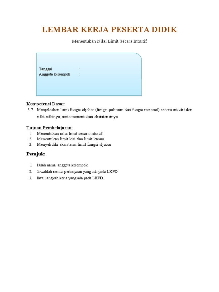 LKPD Pertemuan 1 | PDF