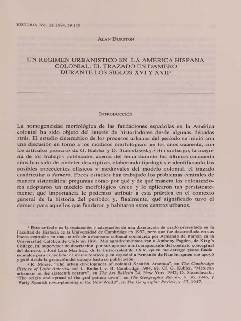 Durston Alan 1994 Un Regimen Urbanistico en La America Hispana Colonial ...
