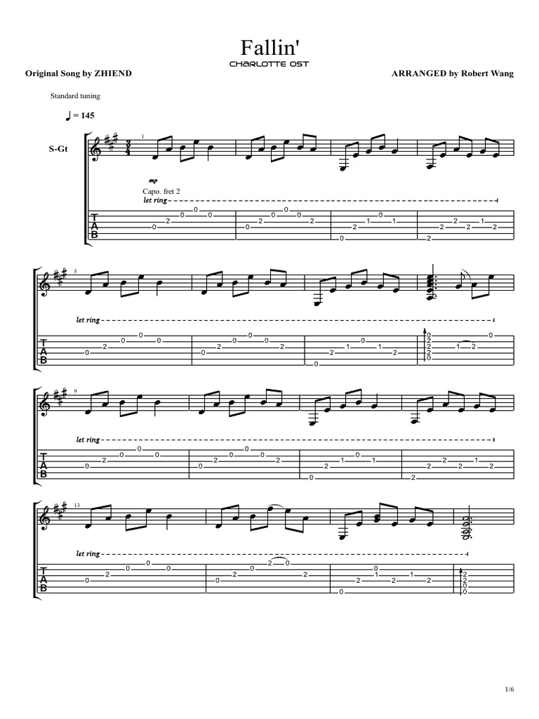 Fallin' - ZHIEND | PDF | String Instruments | Guitar Family Instruments