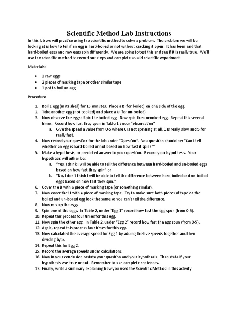 Week 1 Lab BIO 101 | PDF | Scientific Method | Hypothesis