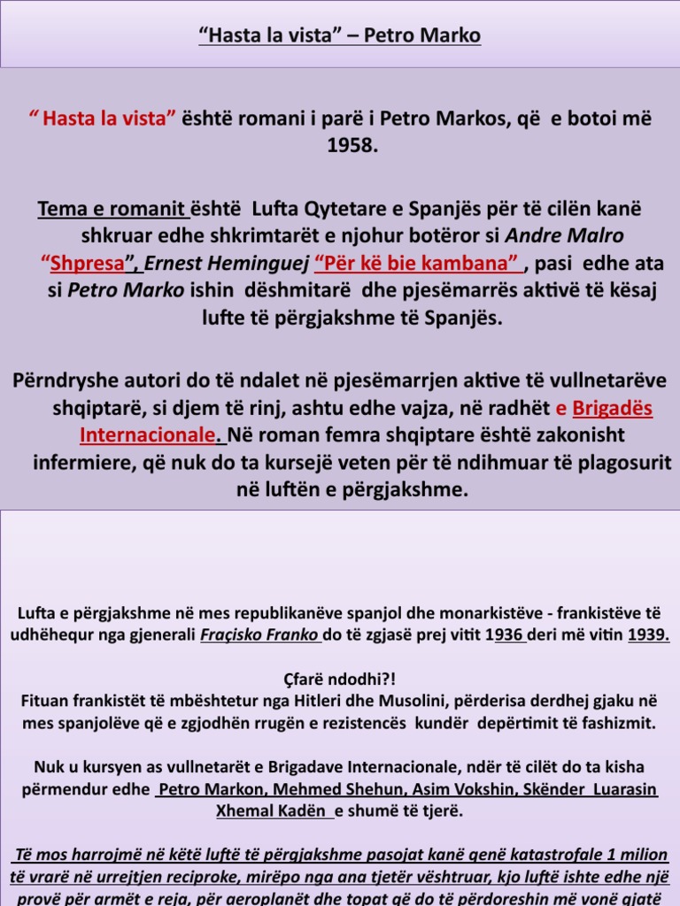 "Hasta La Vista" - Petro Marko | PDF