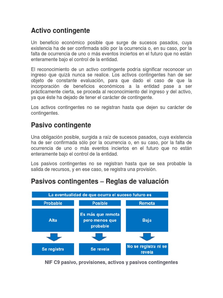 Activos y Pasivos Contingentes NIF C9 | PDF | Finanzas y dinero