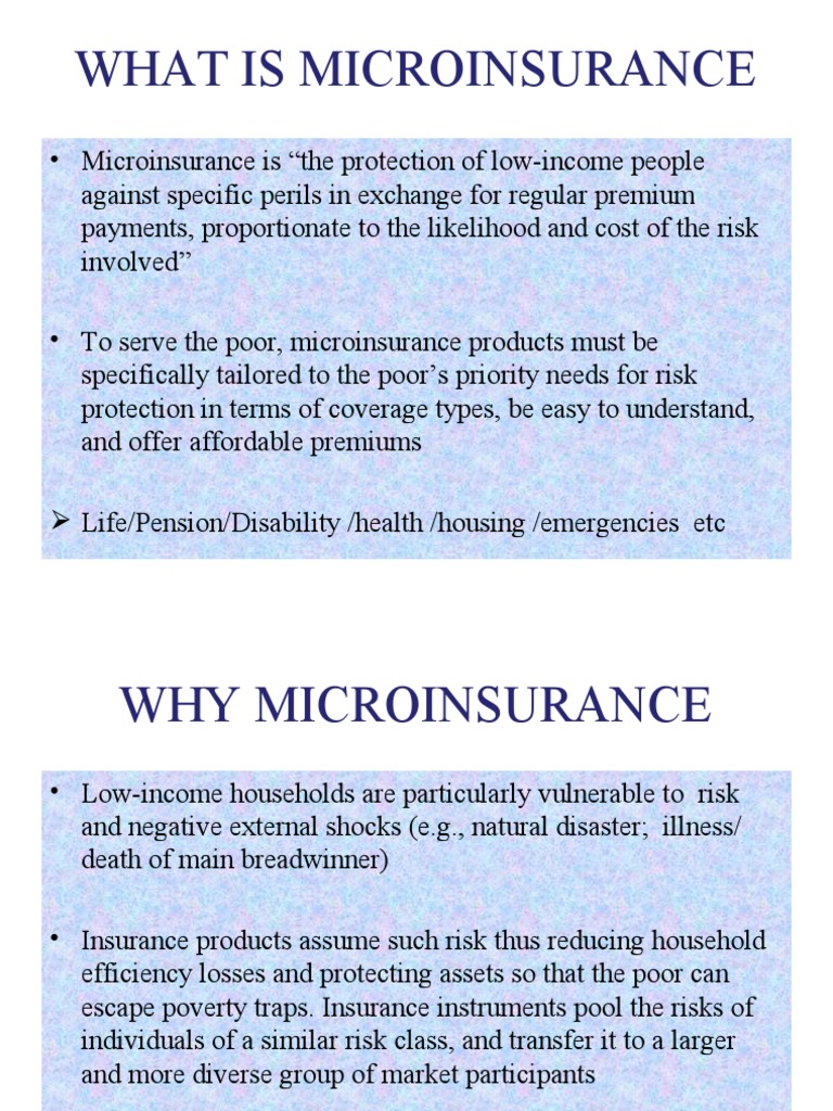 Micro Insurance | PDF | Insurance | Microfinance