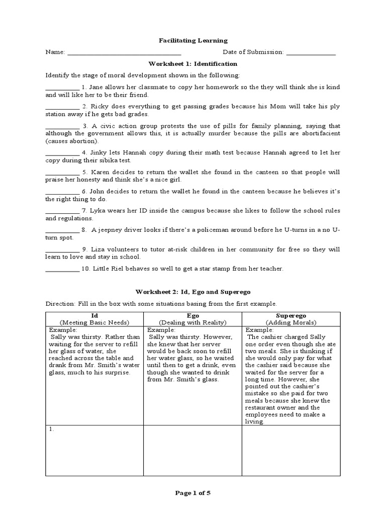 Facilitating Learning Worksheets | PDF