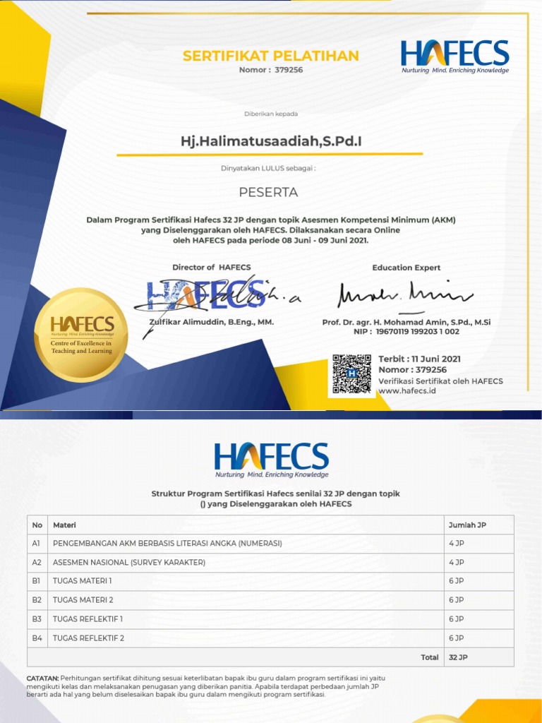 Sertifikat 32 JP untuk Pelatihan Guru | PDF