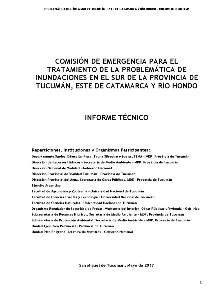 CIST Informe Completo | PDF | Reservorio | Río