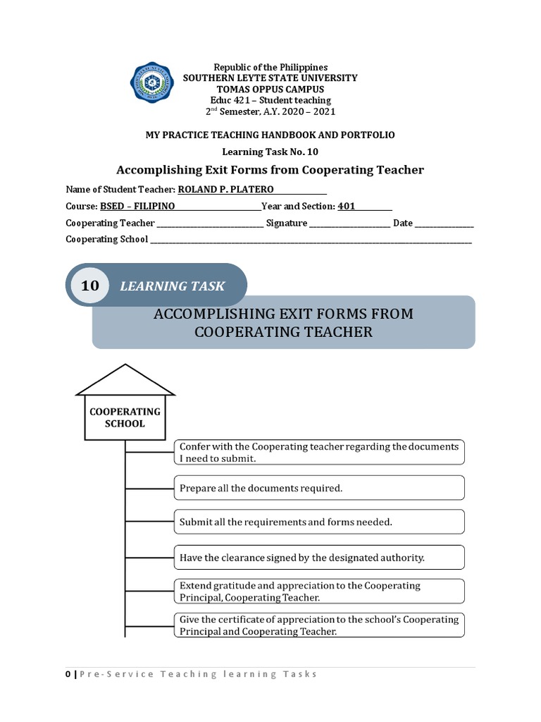 Learning-Task-10 ROLAND PLATERO | PDF | Teachers | Educational Psychology