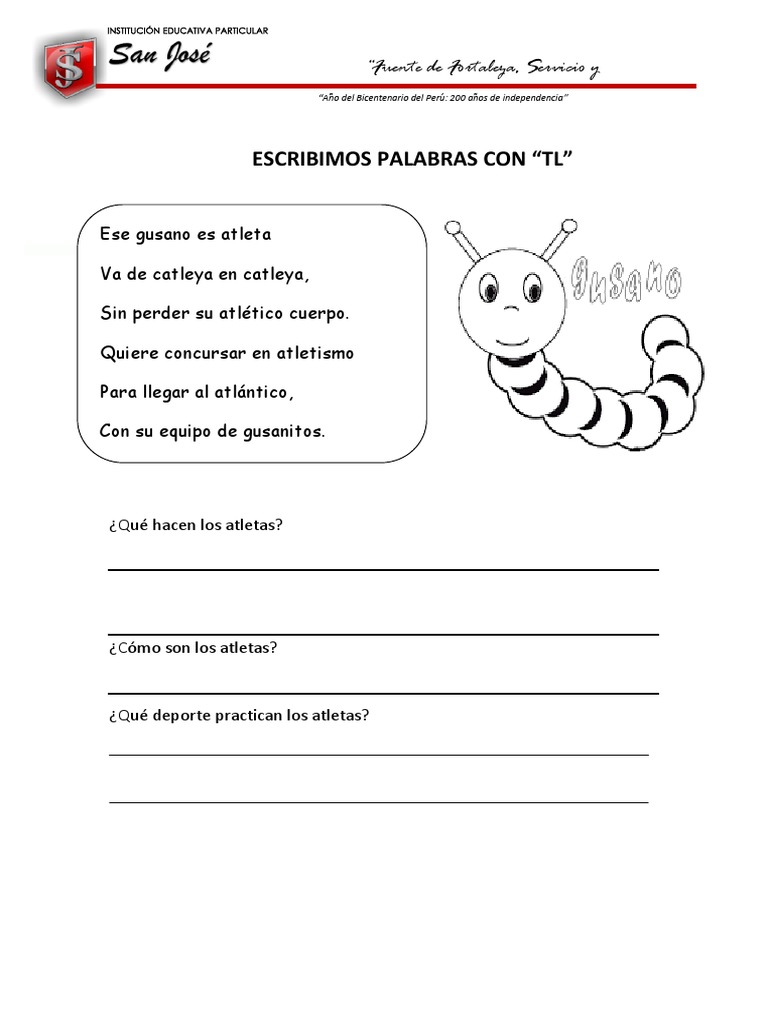 Comuniccion Escribimos Palabras Con TL | PDF