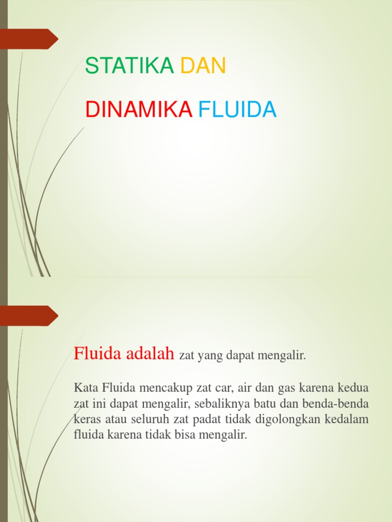 Statika Dan Dinamika Fluida | PDF