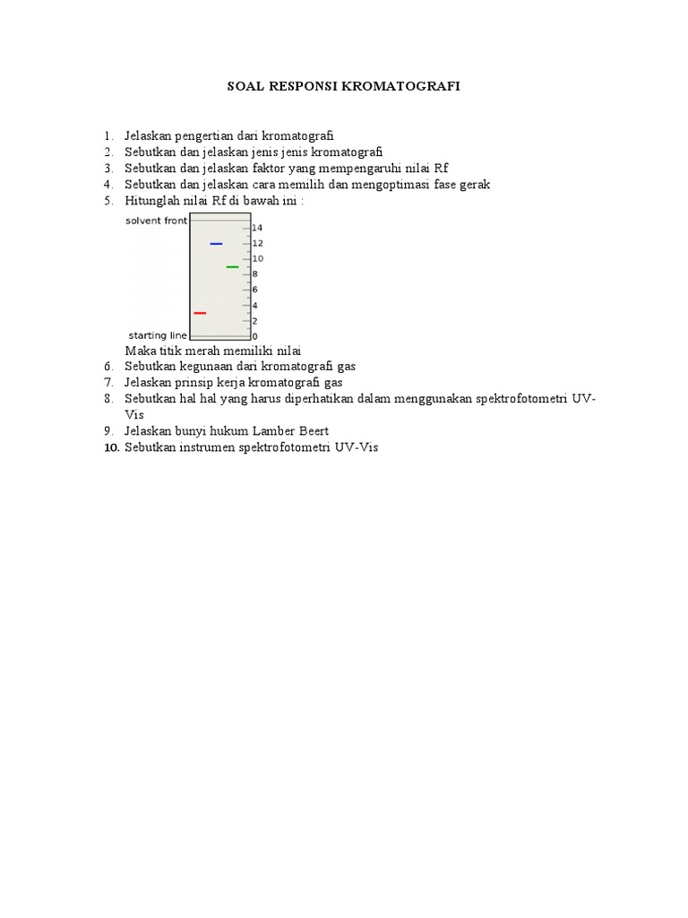 SOAL - RESPONSI - KROMATOGRAFI Fiks | PDF