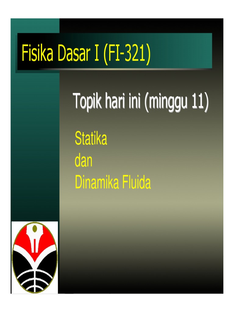 Statika Dan Dinamika Fluida | PDF