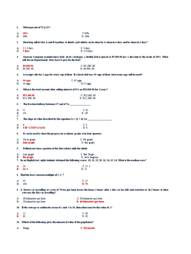 General Education - Mathematics | PDF | Mean | Elementary Mathematics