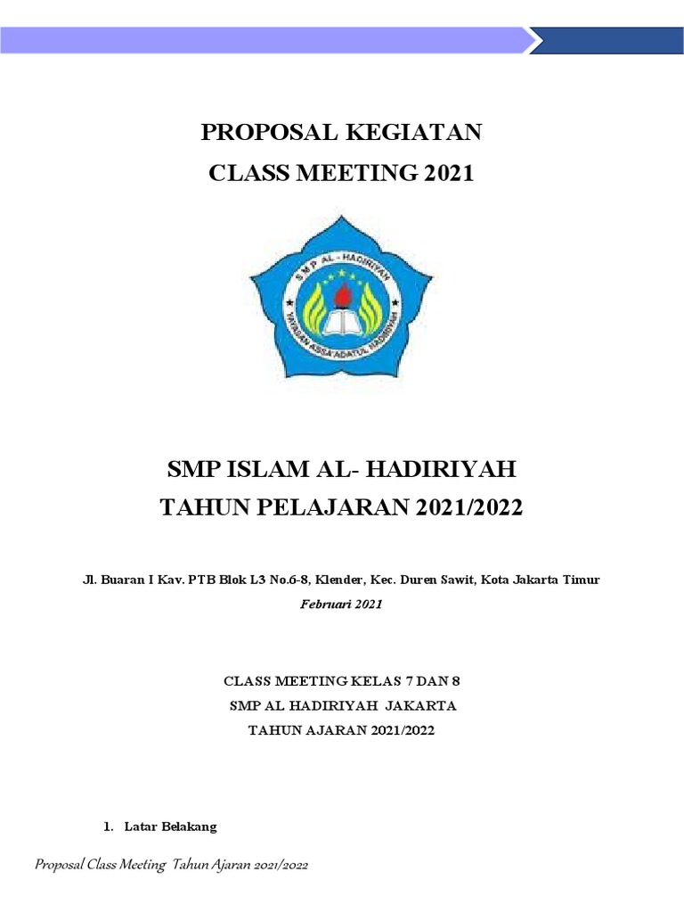 Proposal Class Meeting | PDF