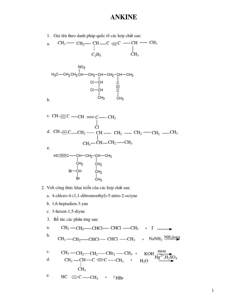 Bai Tap 4-Alkyne | PDF