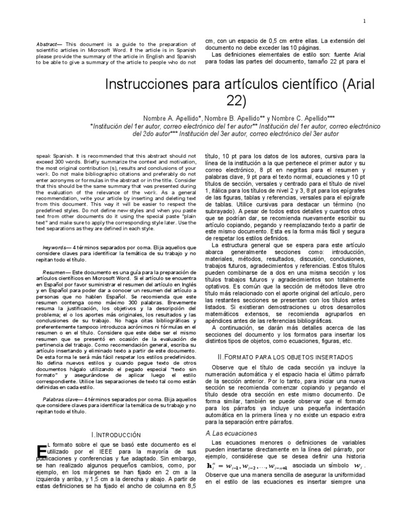 Formato Artículo Científico | Descargar gratis PDF | Diseño gráfico ...
