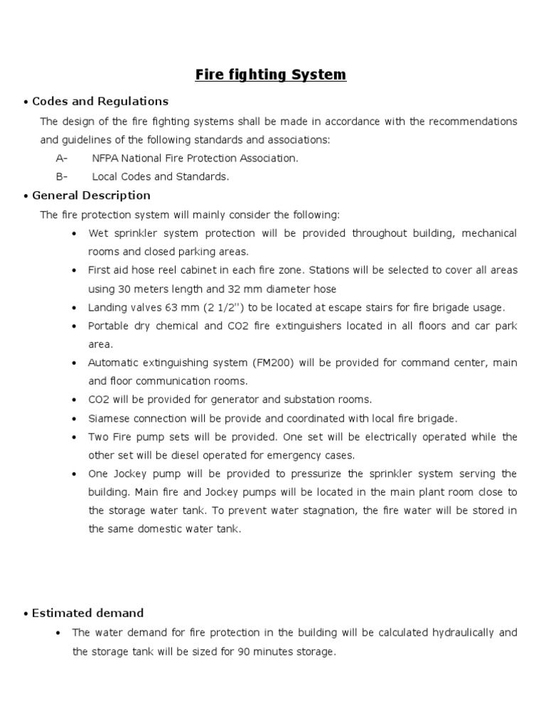 Fire Fighting System: Codes and Regulations | PDF | Fire Sprinkler ...