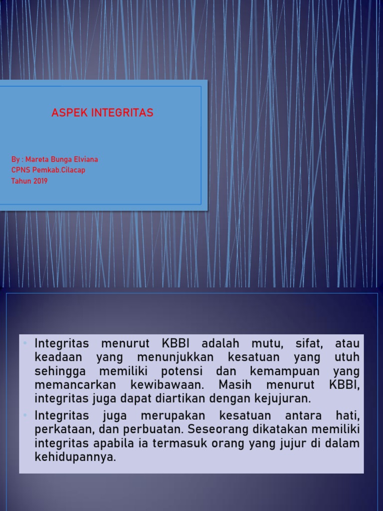Aspek Integritas Diri. | PDF