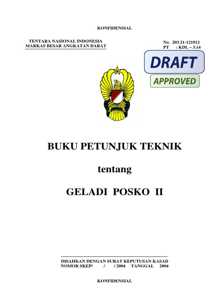 BUKU PETUNJUK TEKNIK Tentang GELADI POSKO II - Pusdikif | PDF