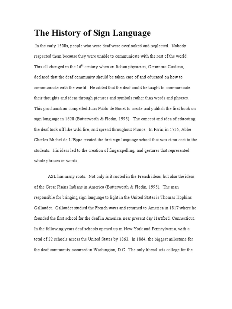 The History of Sign Language | PDF | American Sign Language | Sign Language