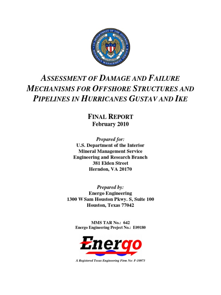 Assessment of Damage and Failure Mechanisms For Offshore Structures and ...