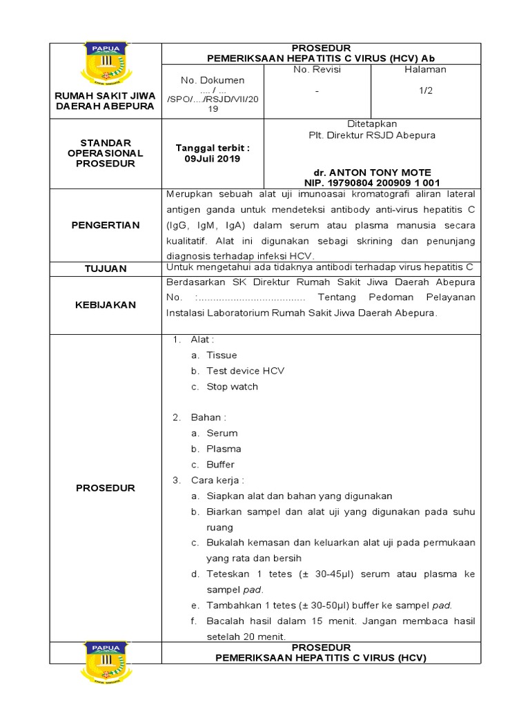 HCV Screening Procedure | PDF